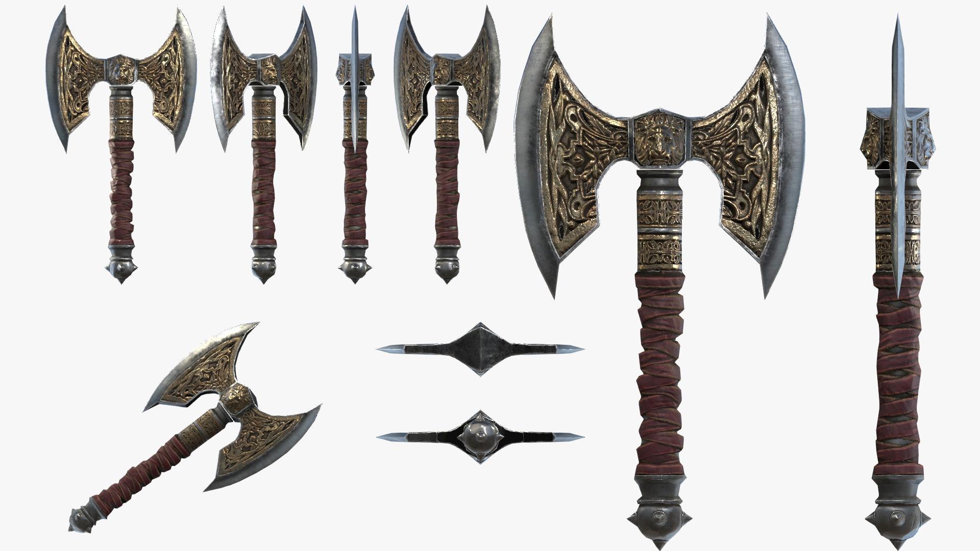 3D Model Fantasy Axe RPG Labrys Minoan Double Axe Great Axe Battle Axe Great-axe Battle-axe ...