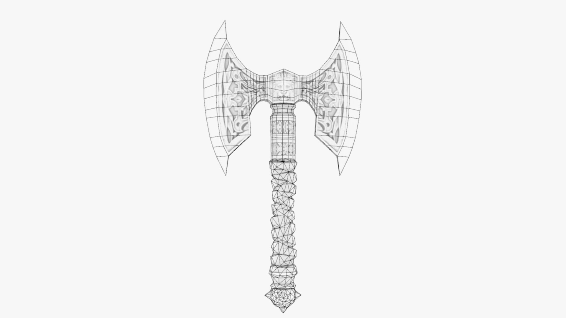 3D Model Fantasy Axe RPG Labrys Minoan Double Axe Great Axe Battle Axe Great-axe Battle-axe ...