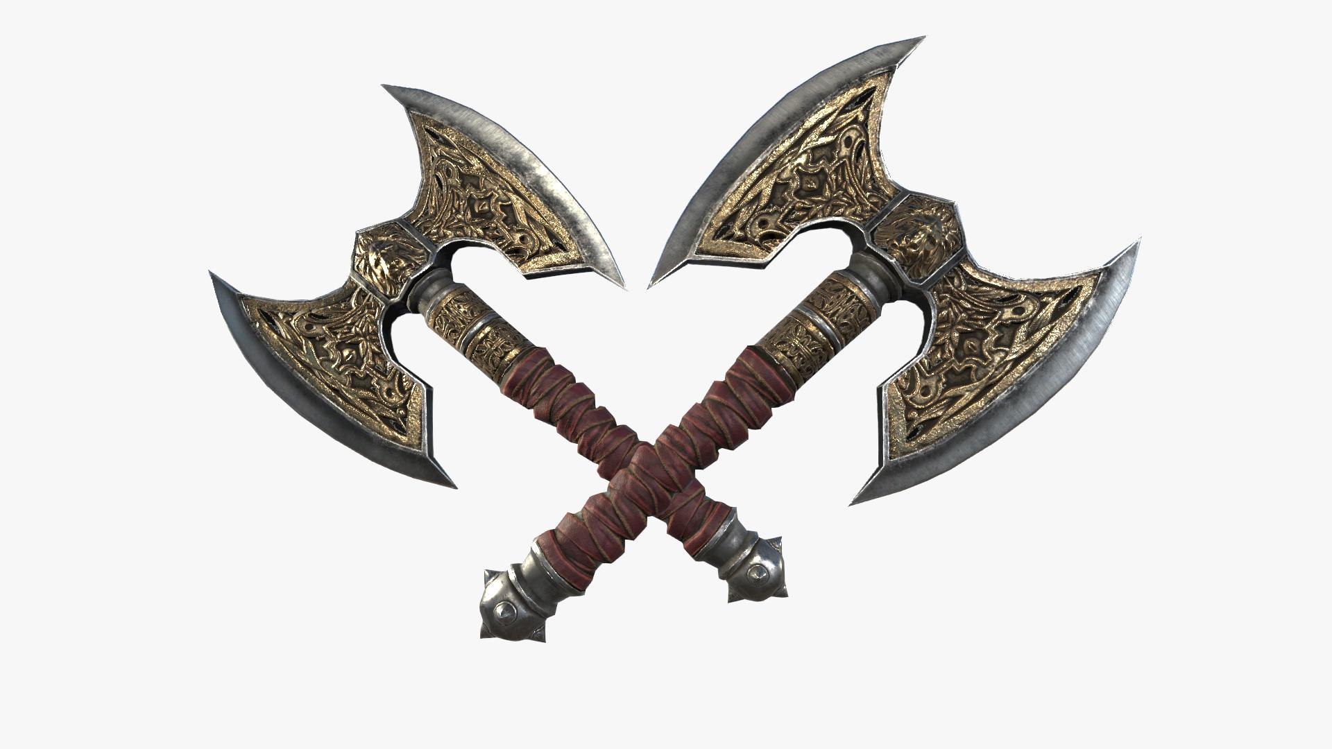 3D Model Fantasy Axe RPG Labrys Minoan Double Axe Great Axe Battle Axe ...