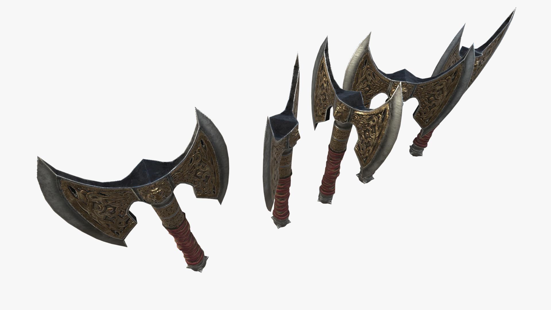 3D Model Fantasy Axe RPG Labrys Minoan Double Axe Great Axe Battle Axe ...