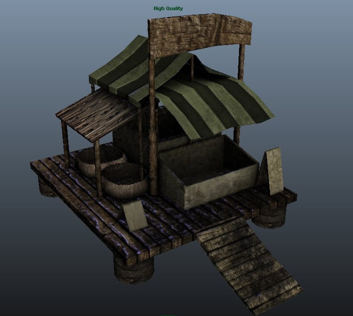 3d fish shack model