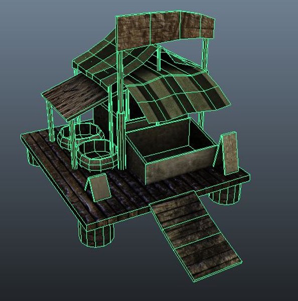 3d fish shack model