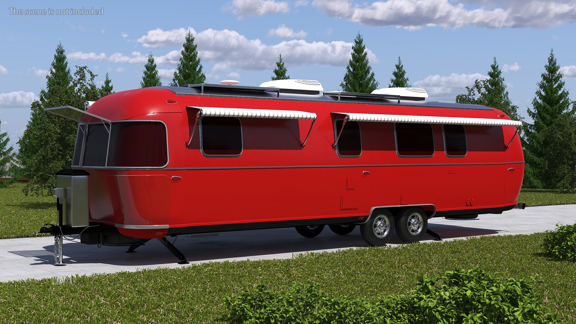 3D Travel Trailer Classic Red Rigged - TurboSquid 2151713