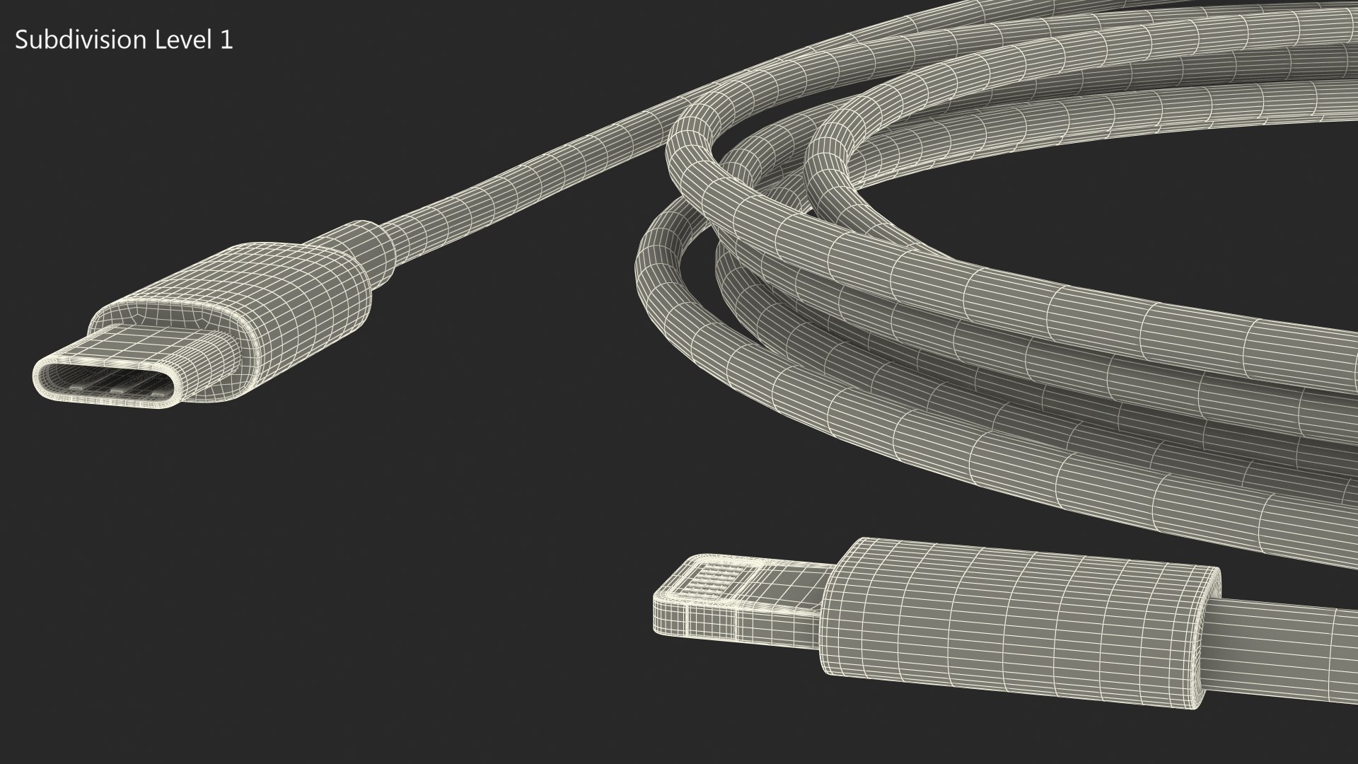 Usb type-c lightning cable 3D - TurboSquid 1596474