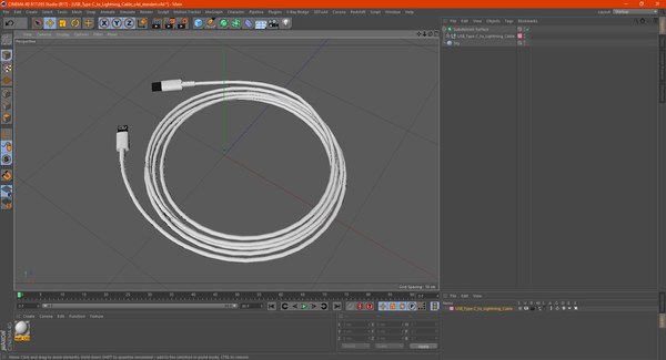 Usb type-c lightning cable 3D - TurboSquid 1596474