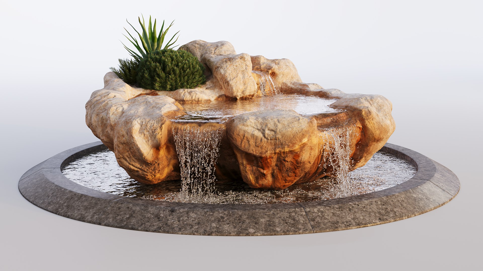 Rocky Pond With Waterfalls 3D Model - TurboSquid 2458065