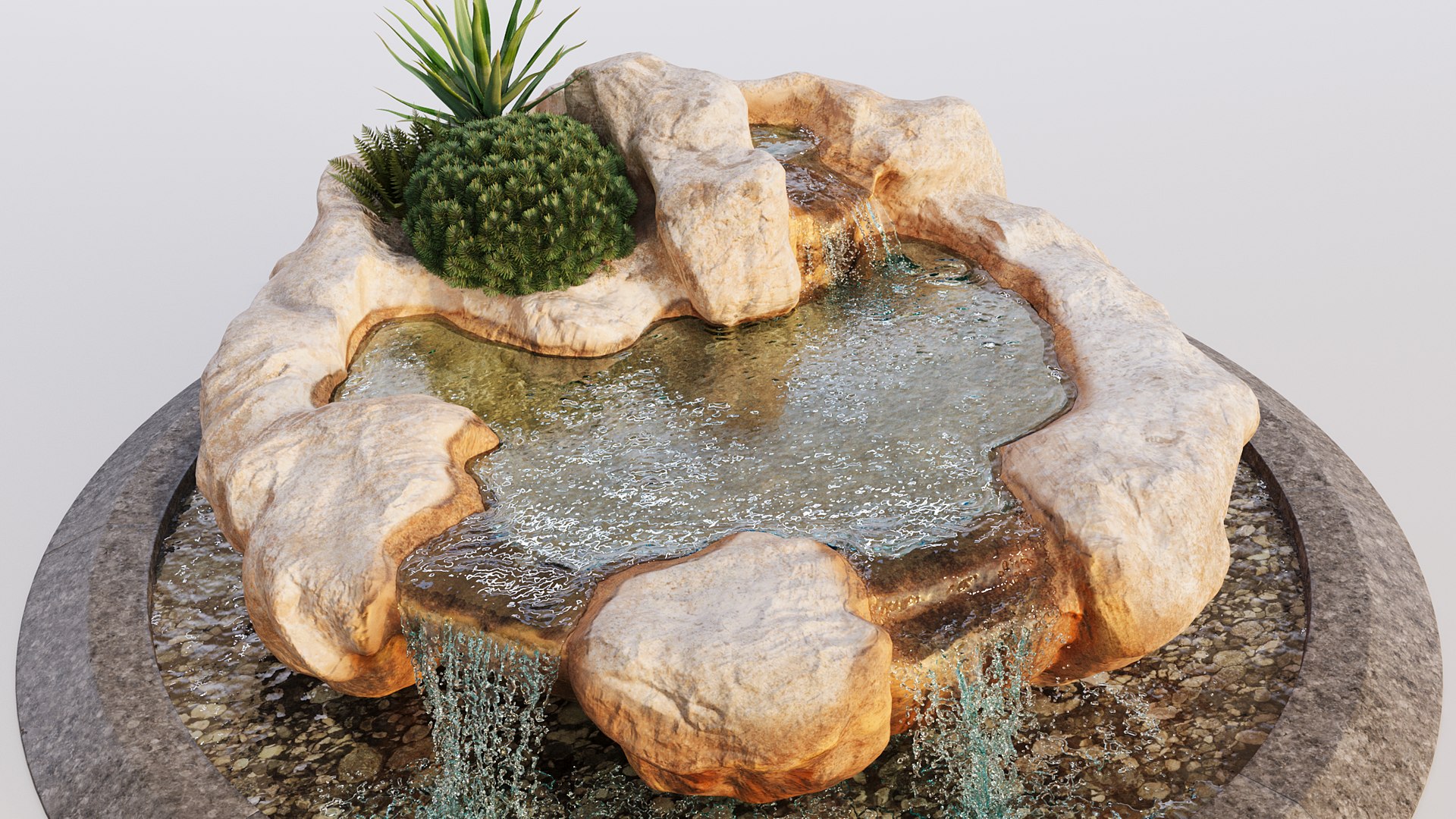 Rocky Pond With Waterfalls 3D Model - TurboSquid 2458065