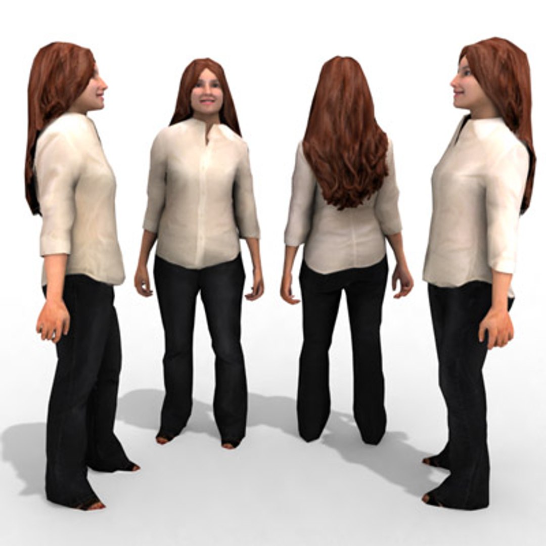3d Model Of - Business Female Character