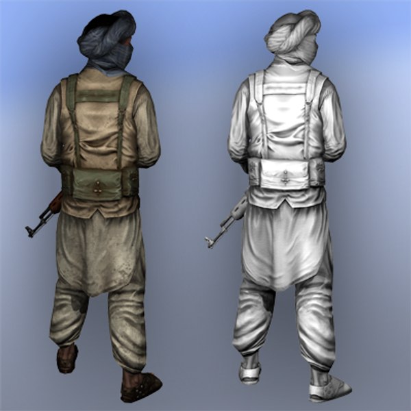 3d model taliban fighter