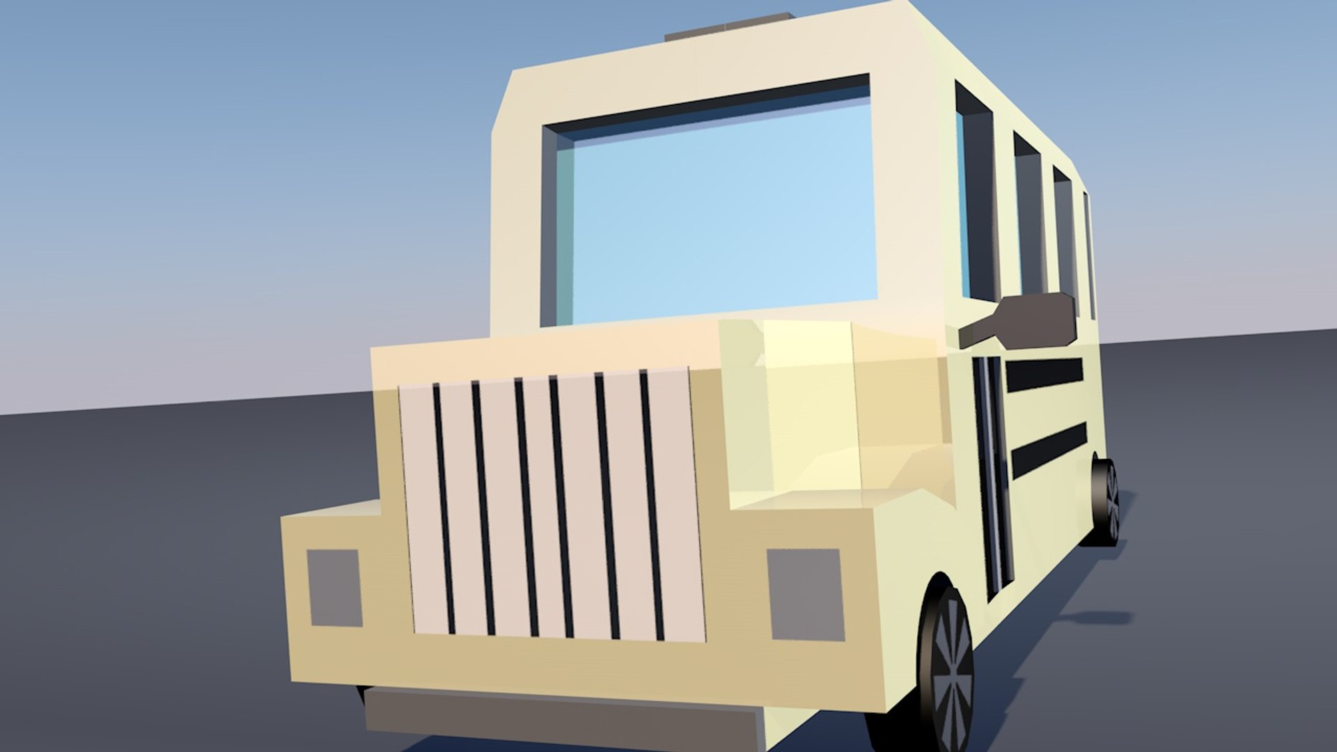 3d Low-poly School Bus