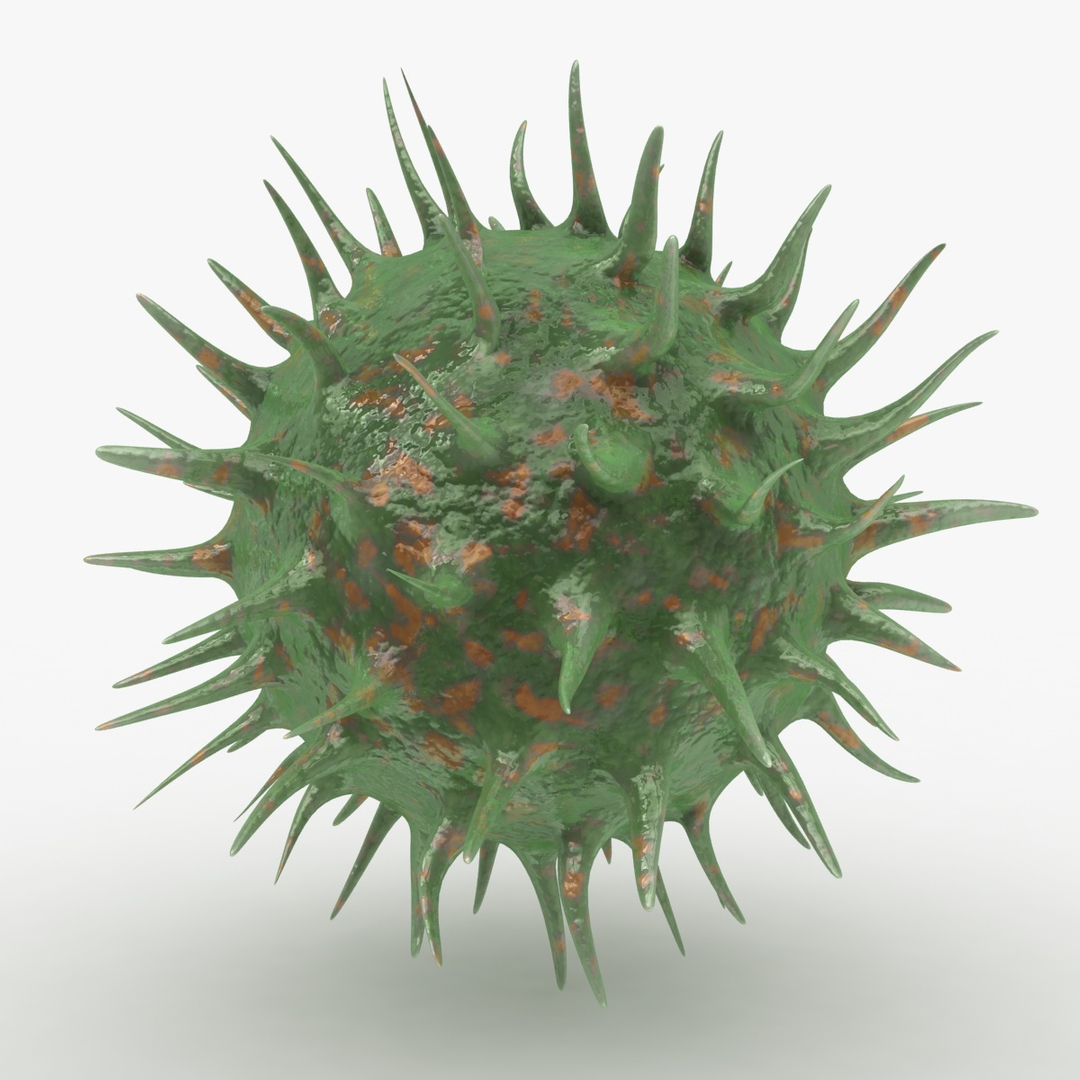 3d virus 03 green model