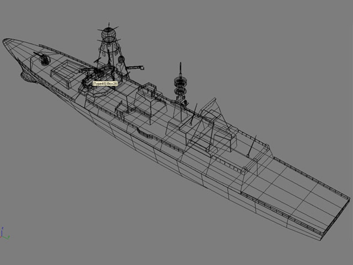 Type 45 Ship 3d Model