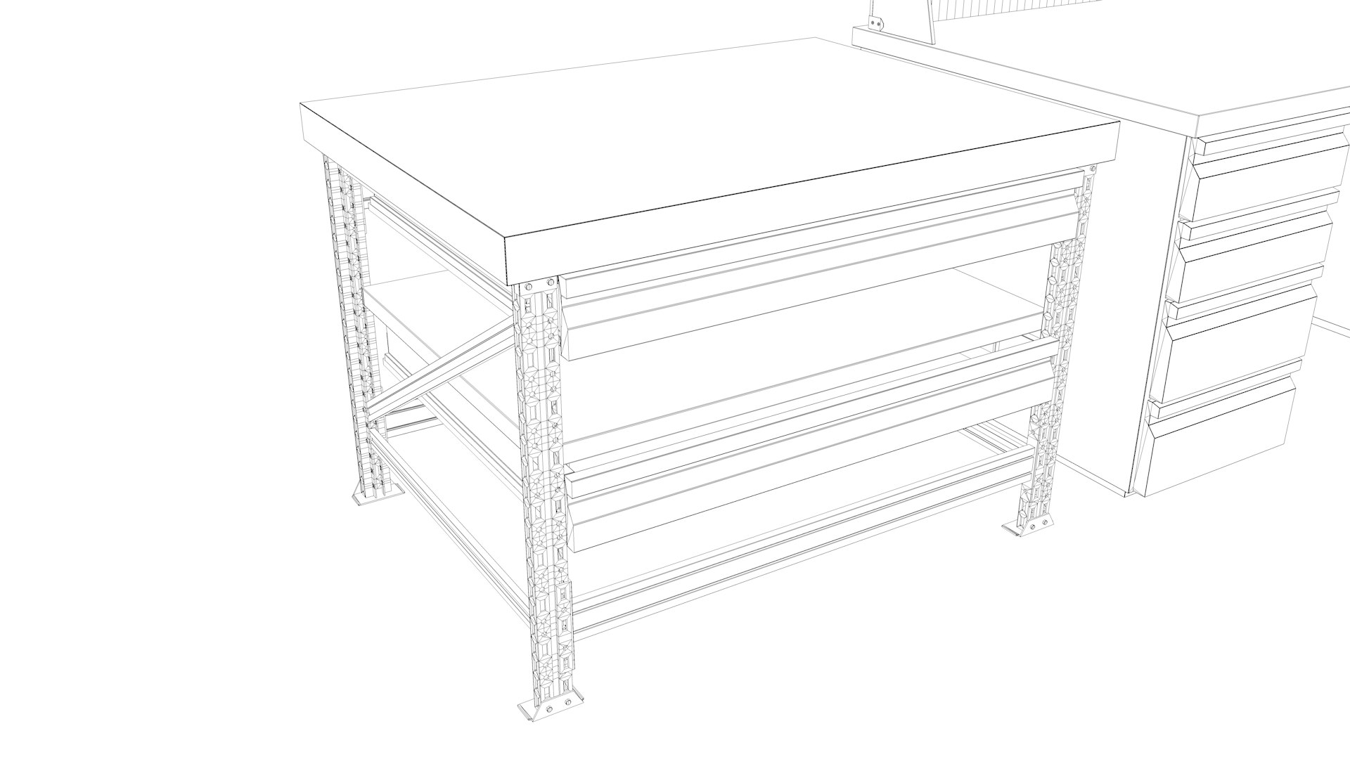 3D Industrial Table Model - TurboSquid 1534193