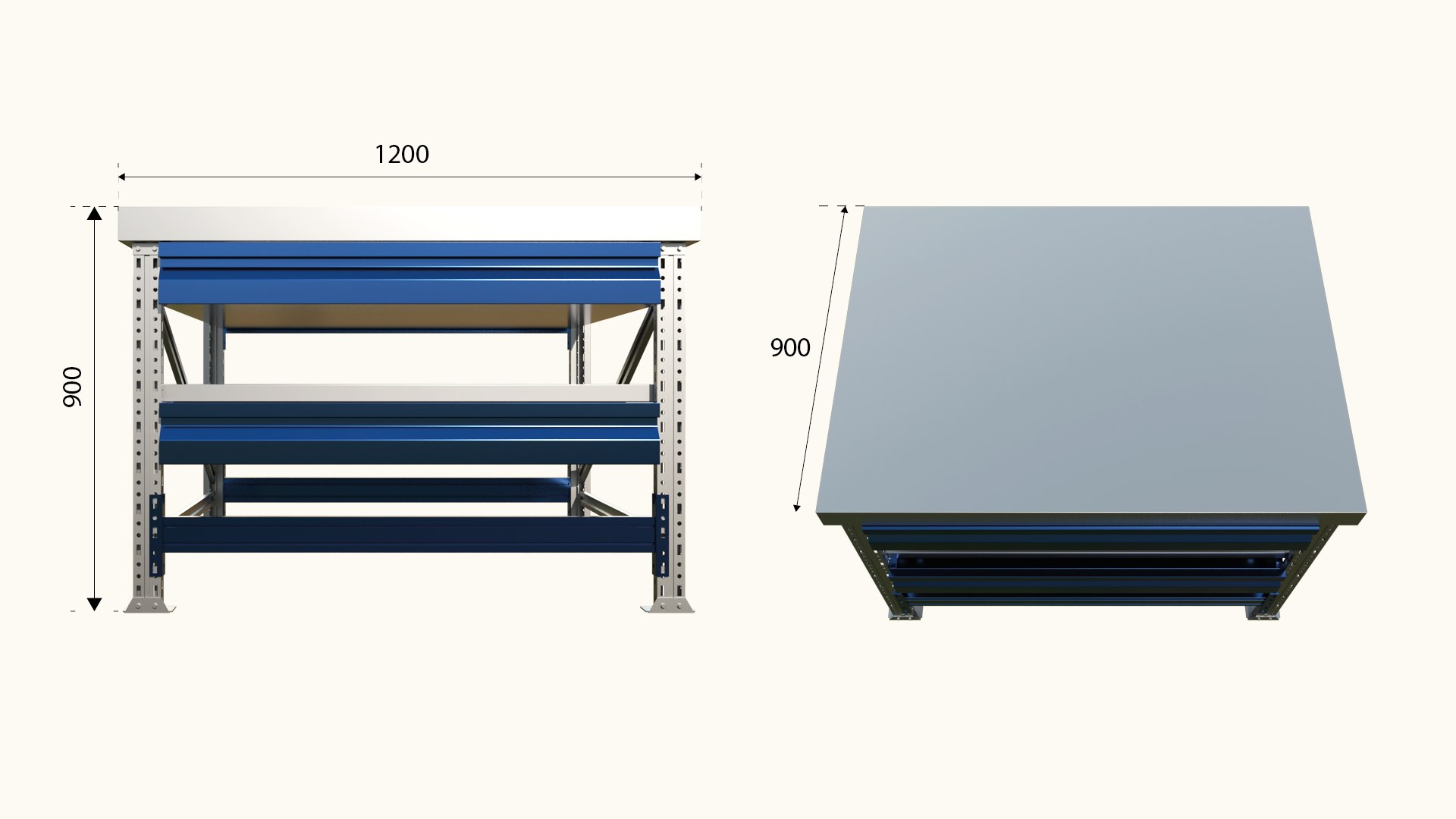 3D Industrial Table Model - TurboSquid 1534193
