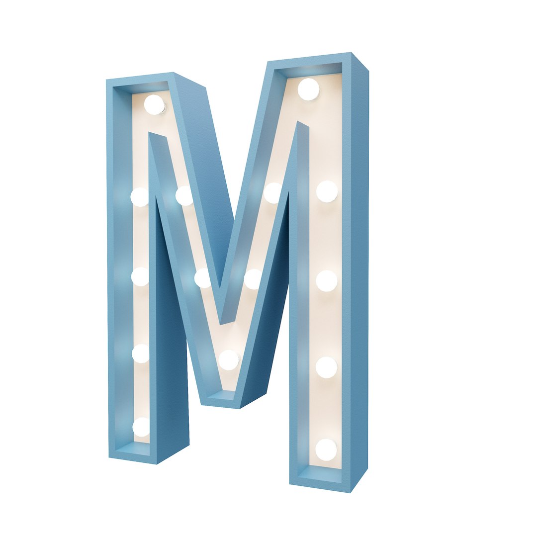 3D Marquee Letter M Led Glow Sign 3dmodel - TurboSquid 1973839