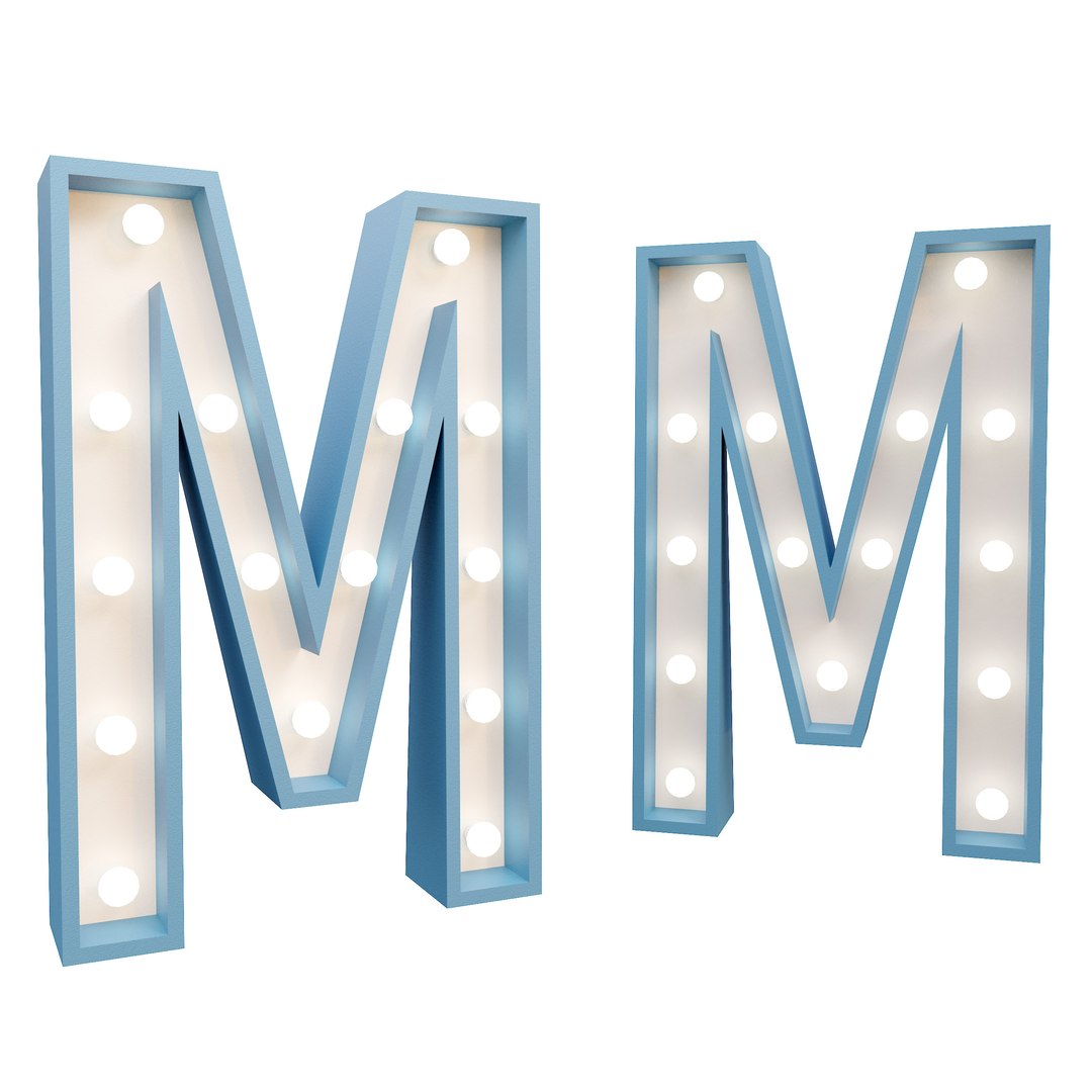 3D Marquee Letter M Led Glow Sign 3dmodel - TurboSquid 1973839