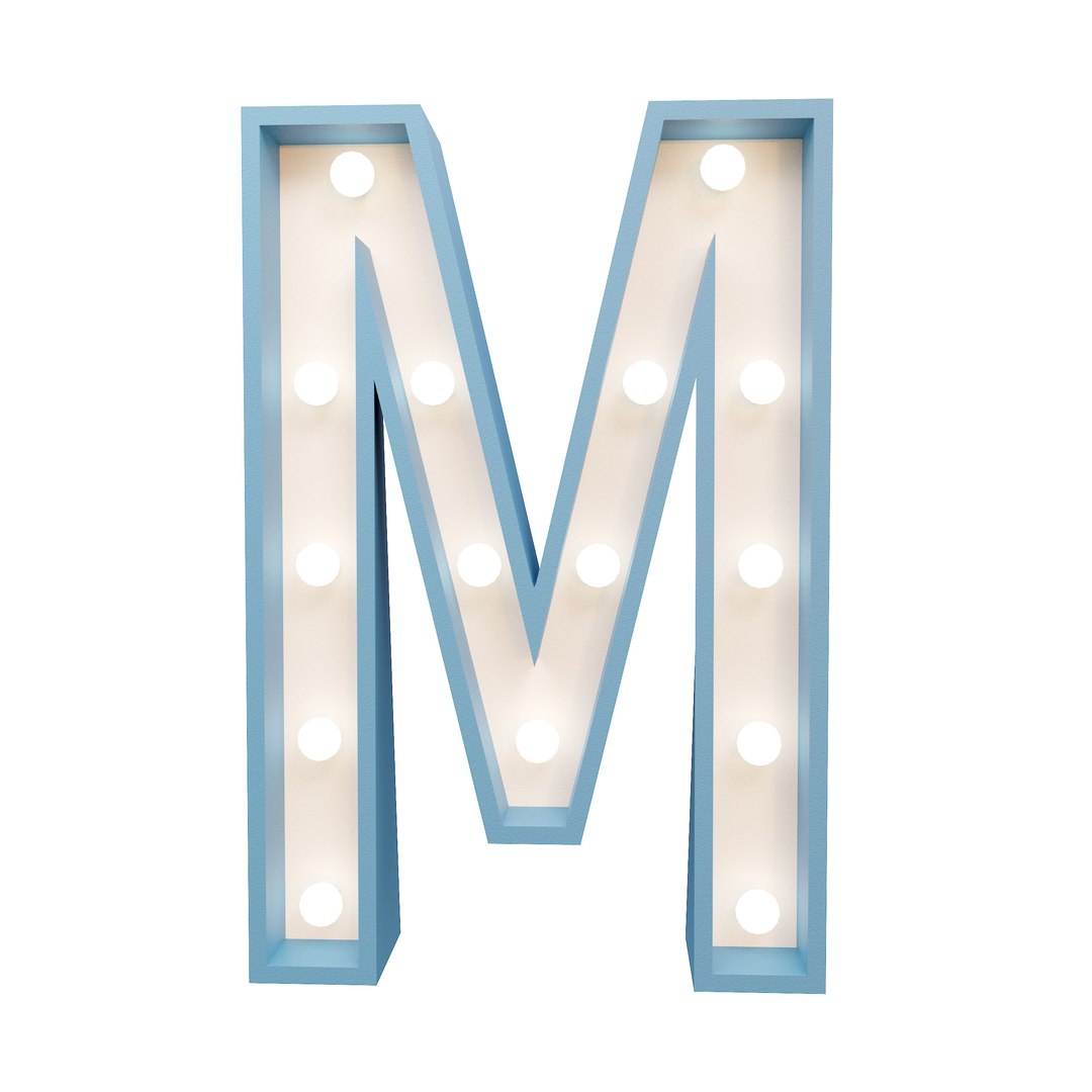 3D Marquee Letter M Led Glow Sign 3dmodel - TurboSquid 1973839