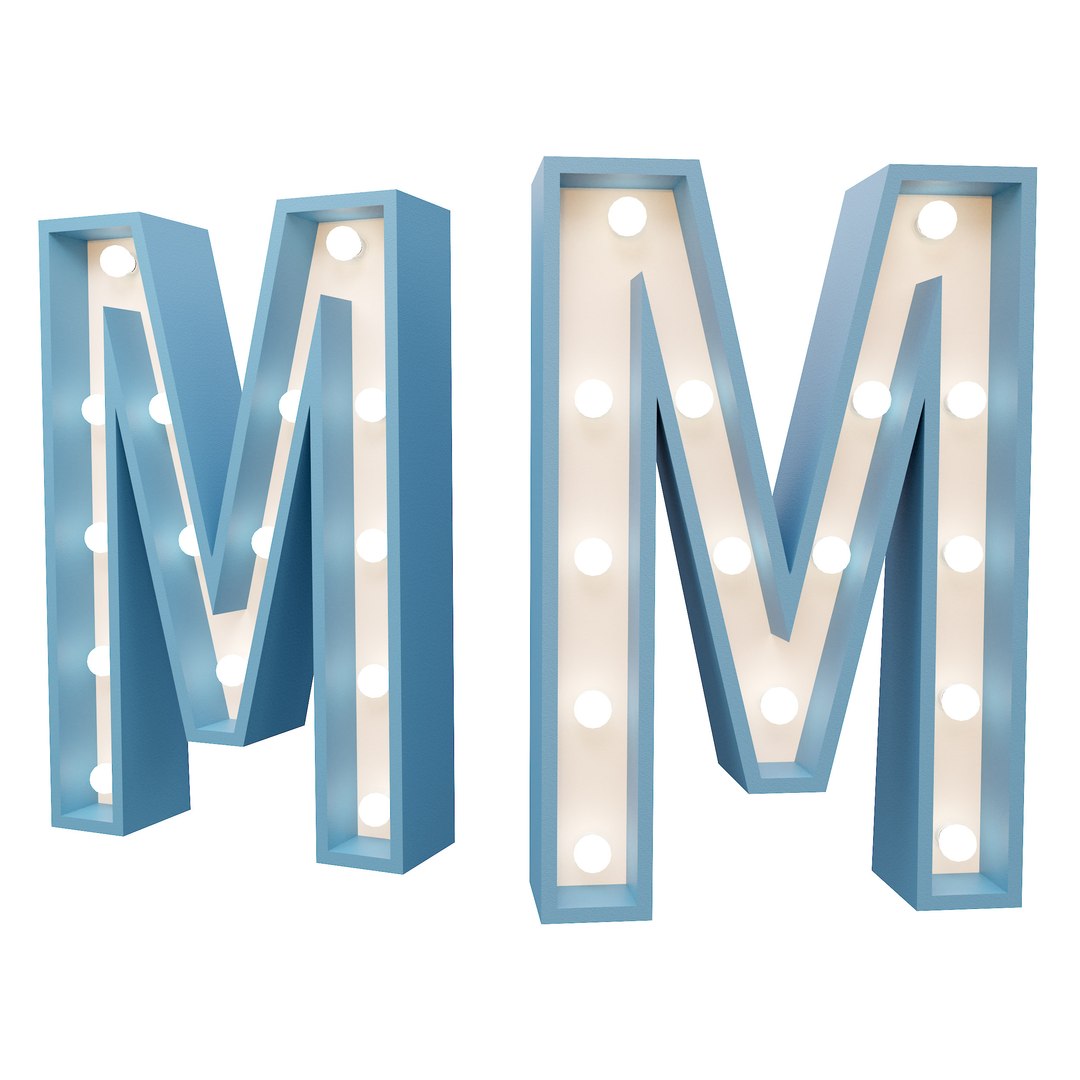 3D Marquee Letter M Led Glow Sign 3dmodel - TurboSquid 1973839