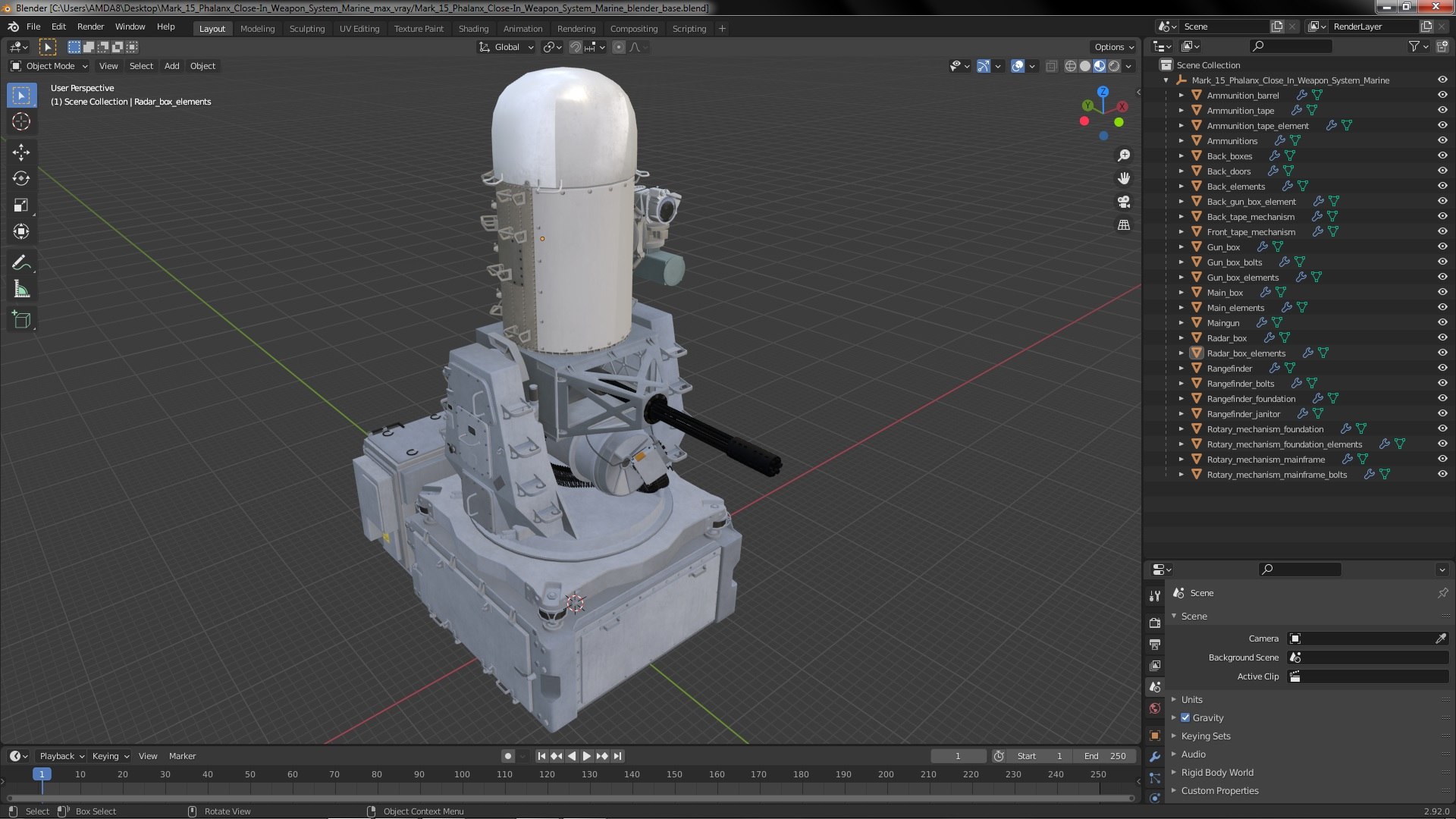 3D model Mark 15 Phalanx Close-In Weapon System Marine - TurboSquid 2102978