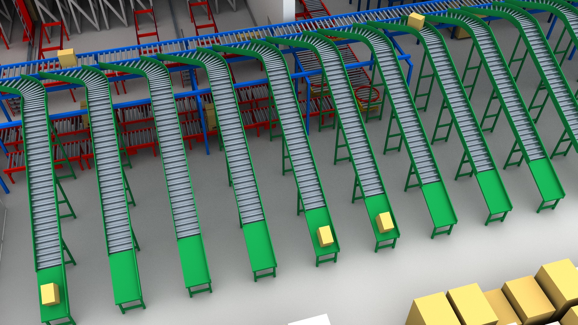 3D Model Warehouse Conveyors Cranes - TurboSquid 1474083