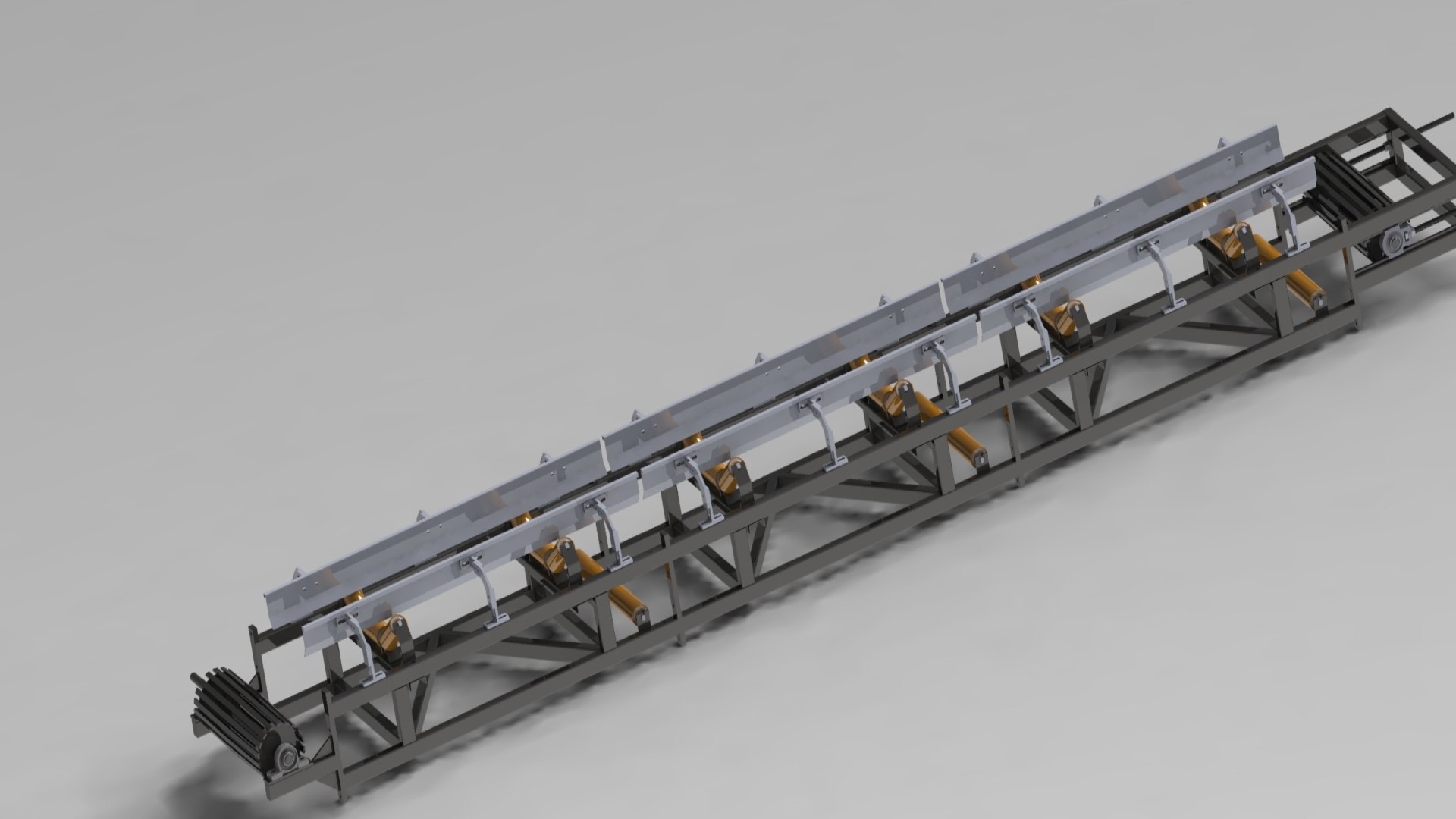 5 Meters 500 Mm WIDTH V TYPE BELT CONVEYOR WITH SCRAPER 3D Model ...