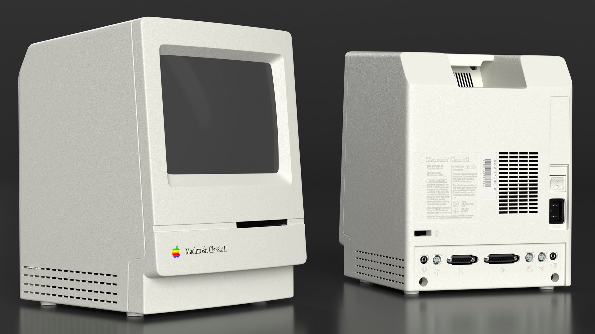 3D Model Vintage Apple Macintosh Classic II Computer - TurboSquid 2211426