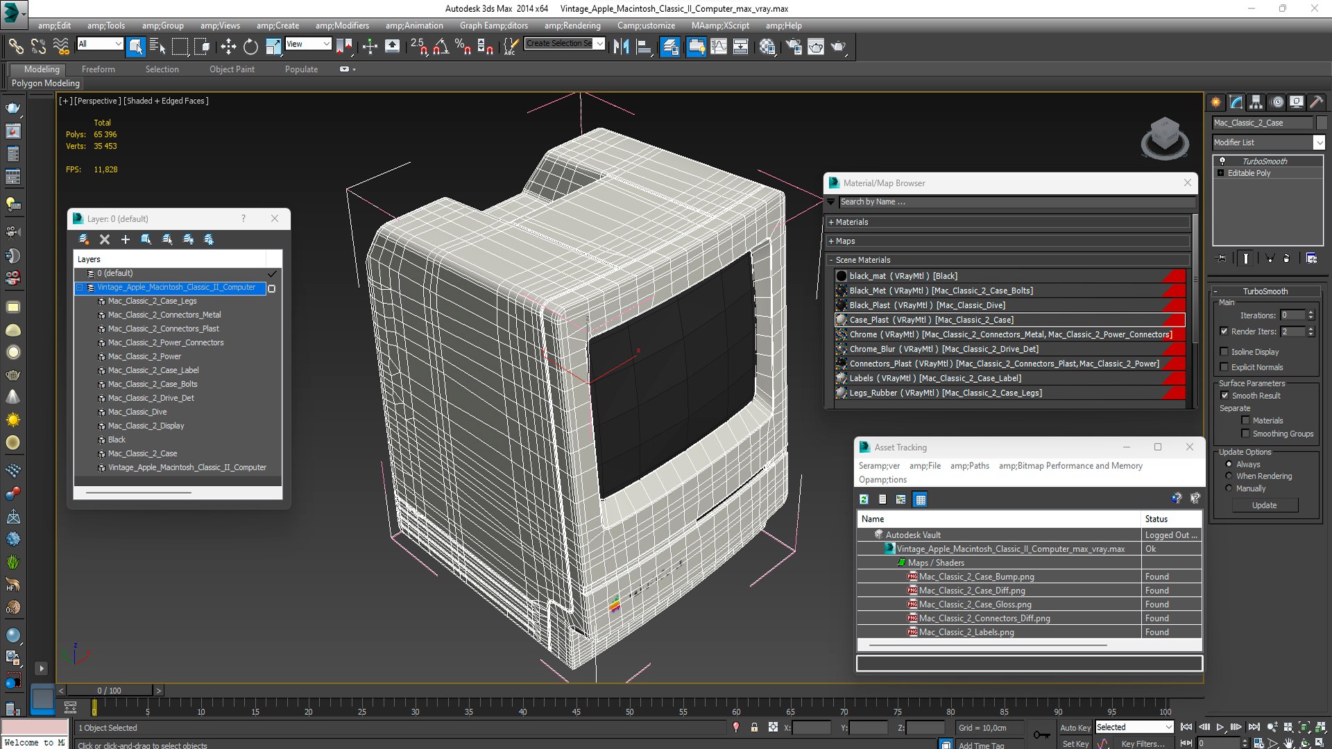 3D Model Vintage Apple Macintosh Classic II Computer - TurboSquid 2211426