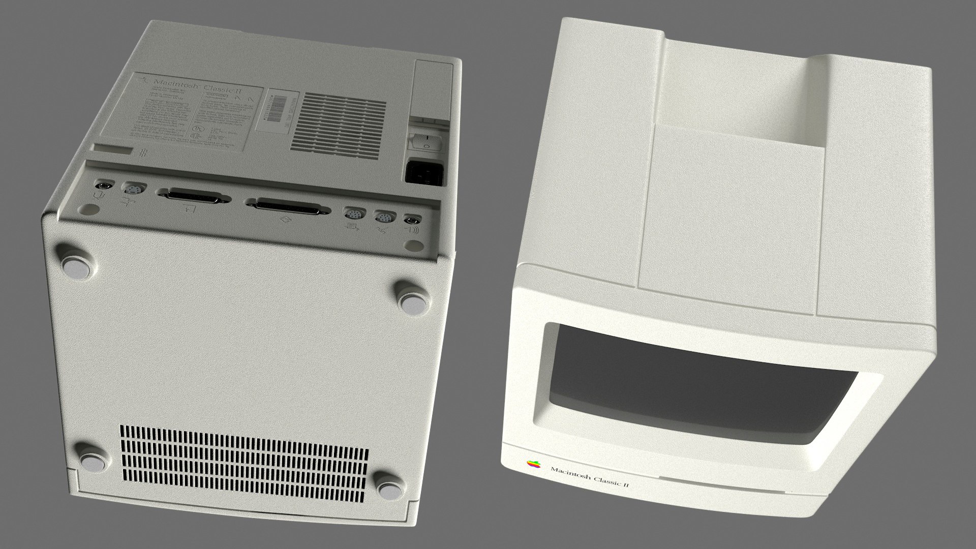 3D Model Vintage Apple Macintosh Classic II Computer - TurboSquid 2211426