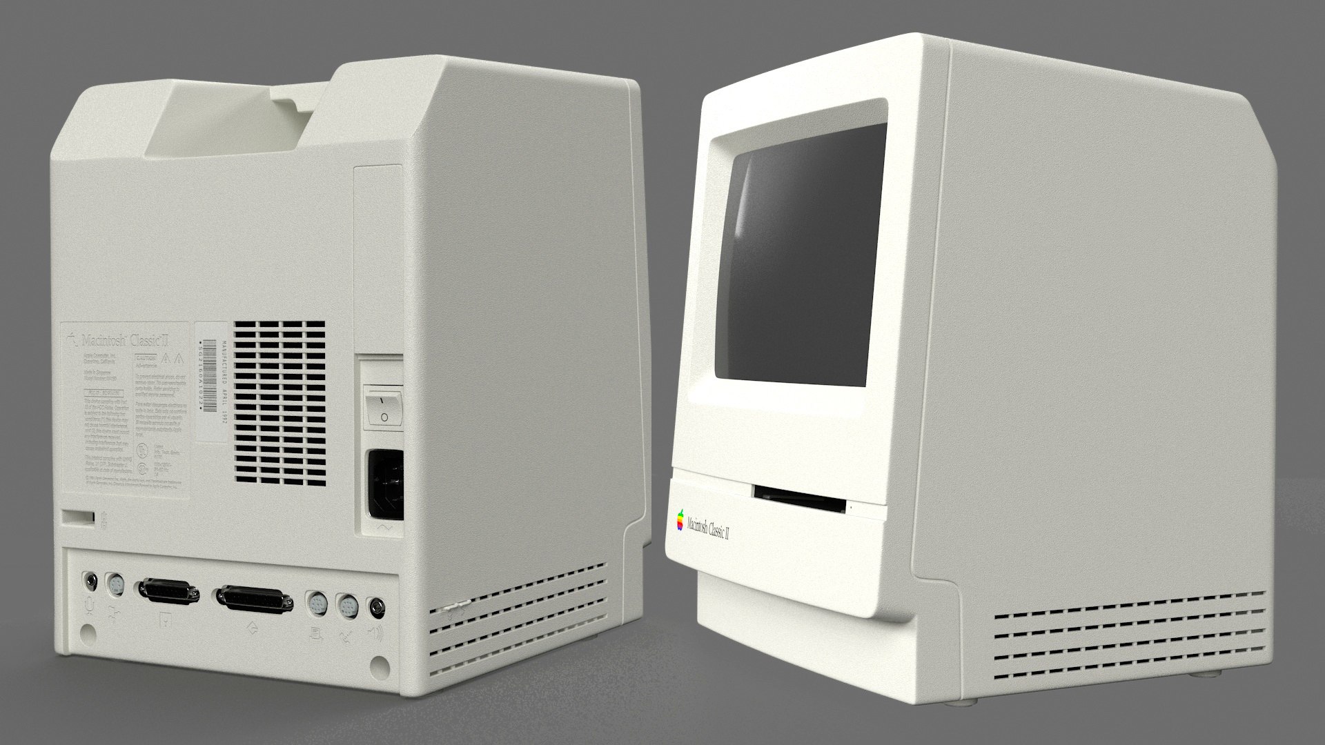 3D Model Vintage Apple Macintosh Classic II Computer - TurboSquid 2211426