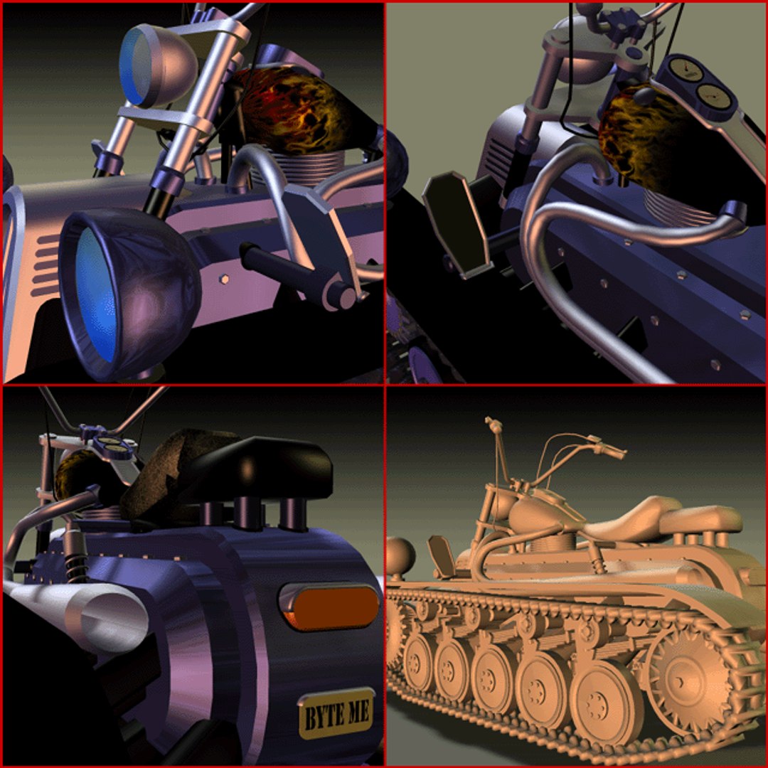 Tankbike Tank Treads Bike 3d Model