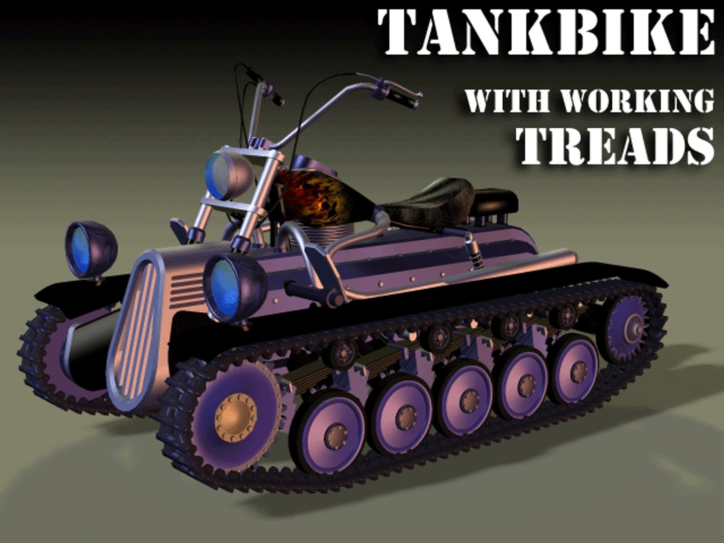 Tankbike Tank Treads Bike 3d Model