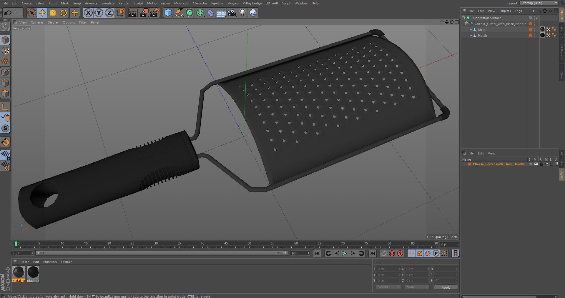 3D Model Cheese Grater With Black Handle - TurboSquid 2143530