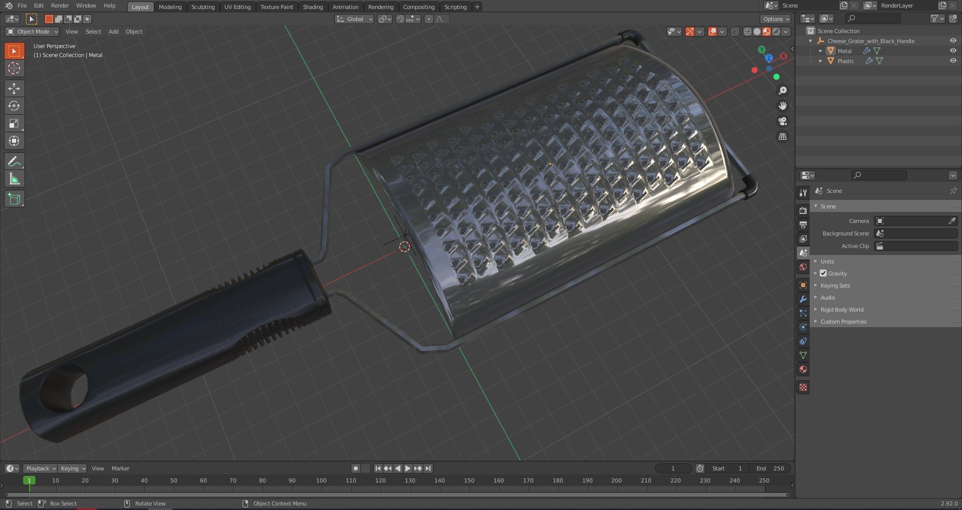3D Model Cheese Grater With Black Handle - TurboSquid 2143530