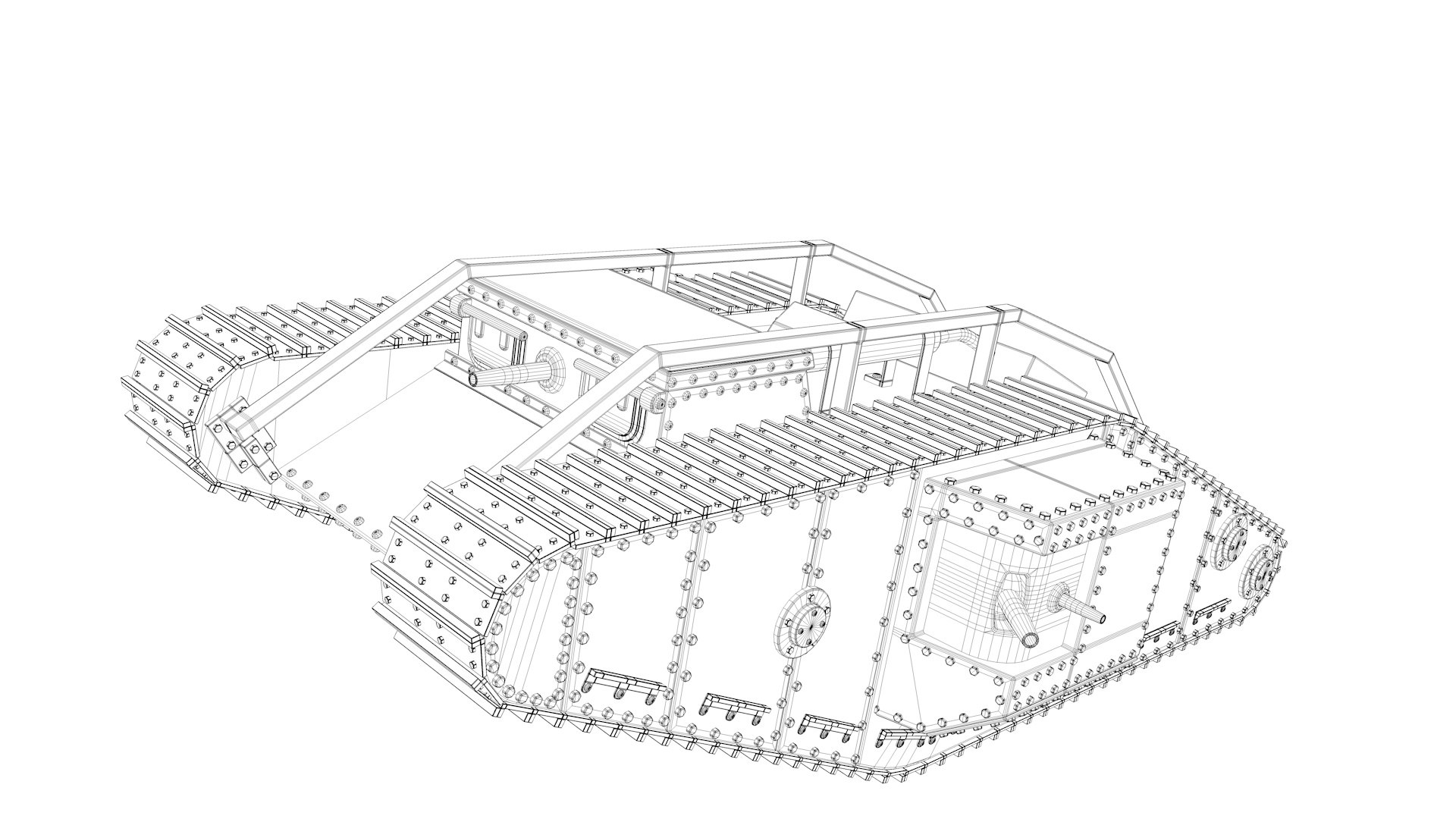 3D Tank MK 4 Model - TurboSquid 2339225