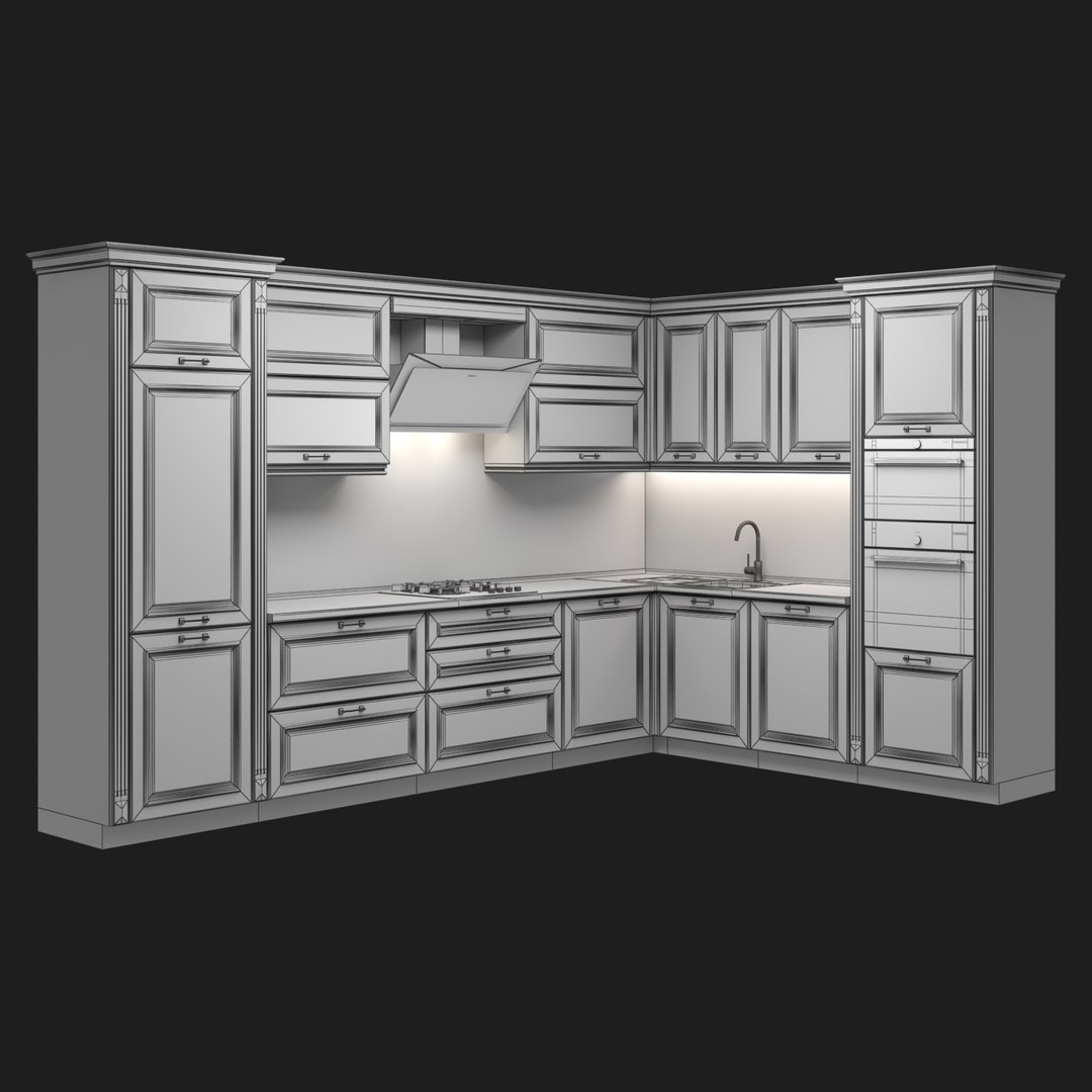Corner Kitchen 3D Model - TurboSquid 1487153