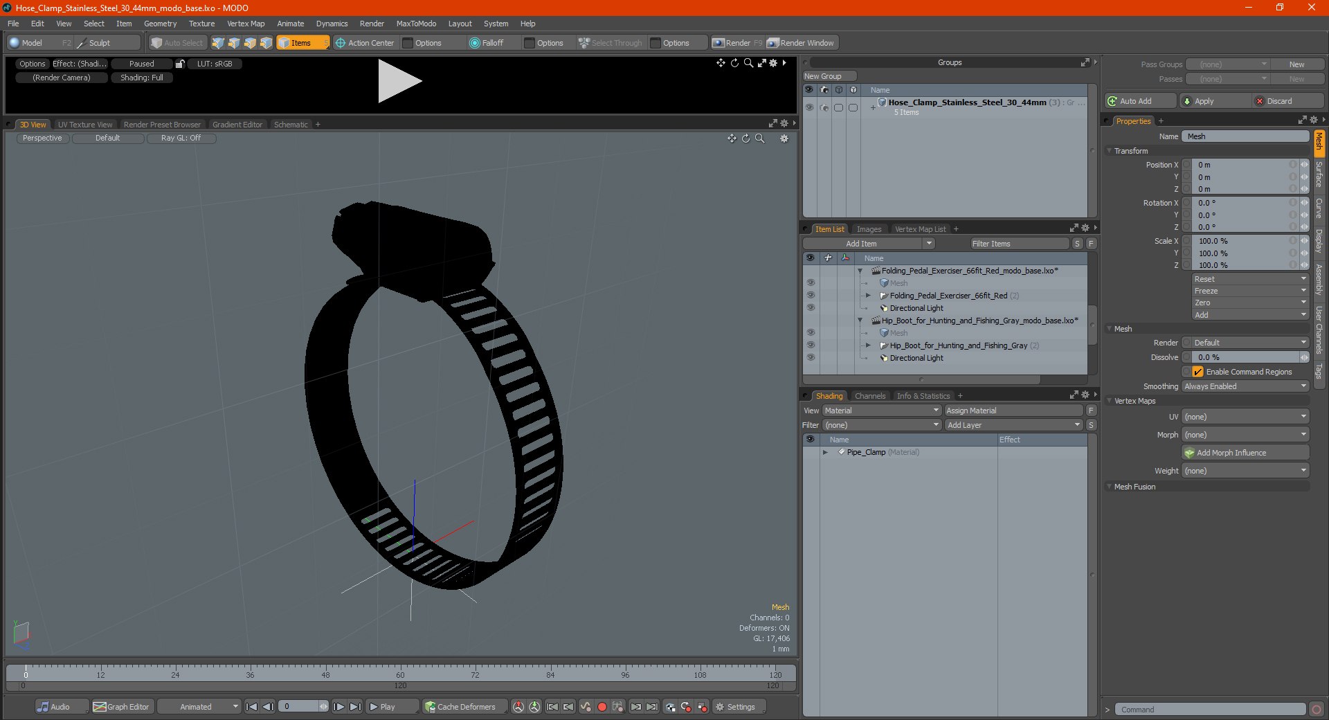 3D Hose Clamp Stainless Steel 30 44mm model - TurboSquid 1810254