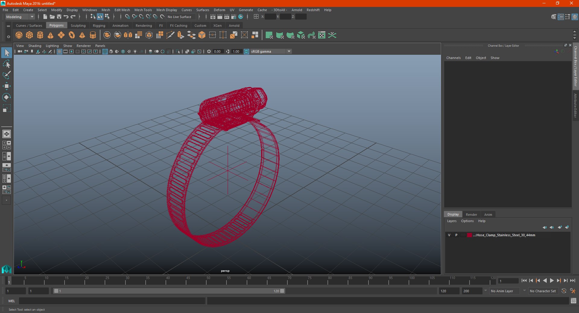 3D Hose Clamp Stainless Steel 30 44mm model - TurboSquid 1810254