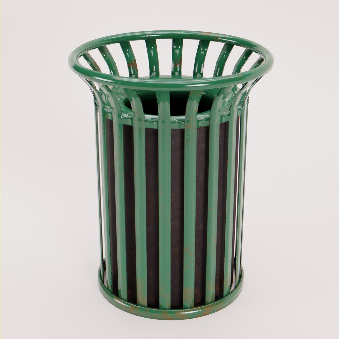 3D Steel Outdoor Trash Can model - TurboSquid 1736160