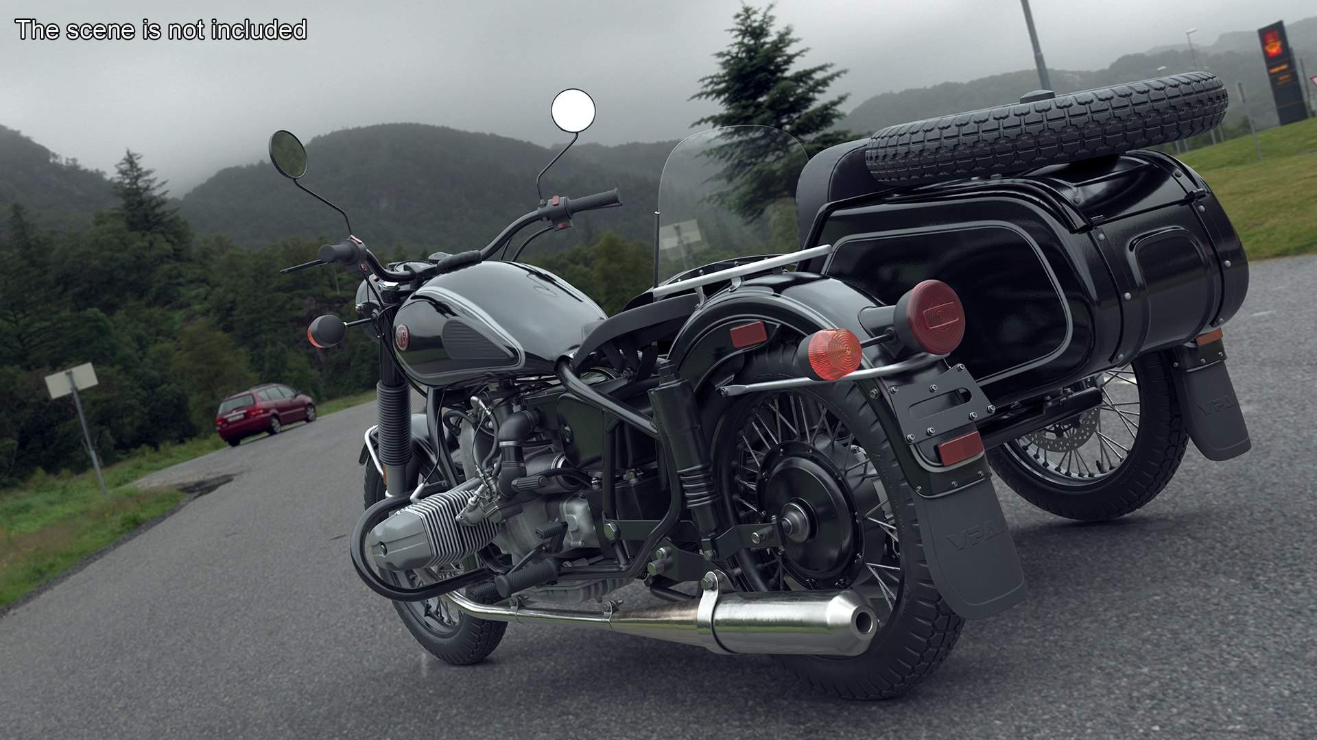 Ural M70 Motorcycle With Cradle Black Rigged Model - TurboSquid 2391903