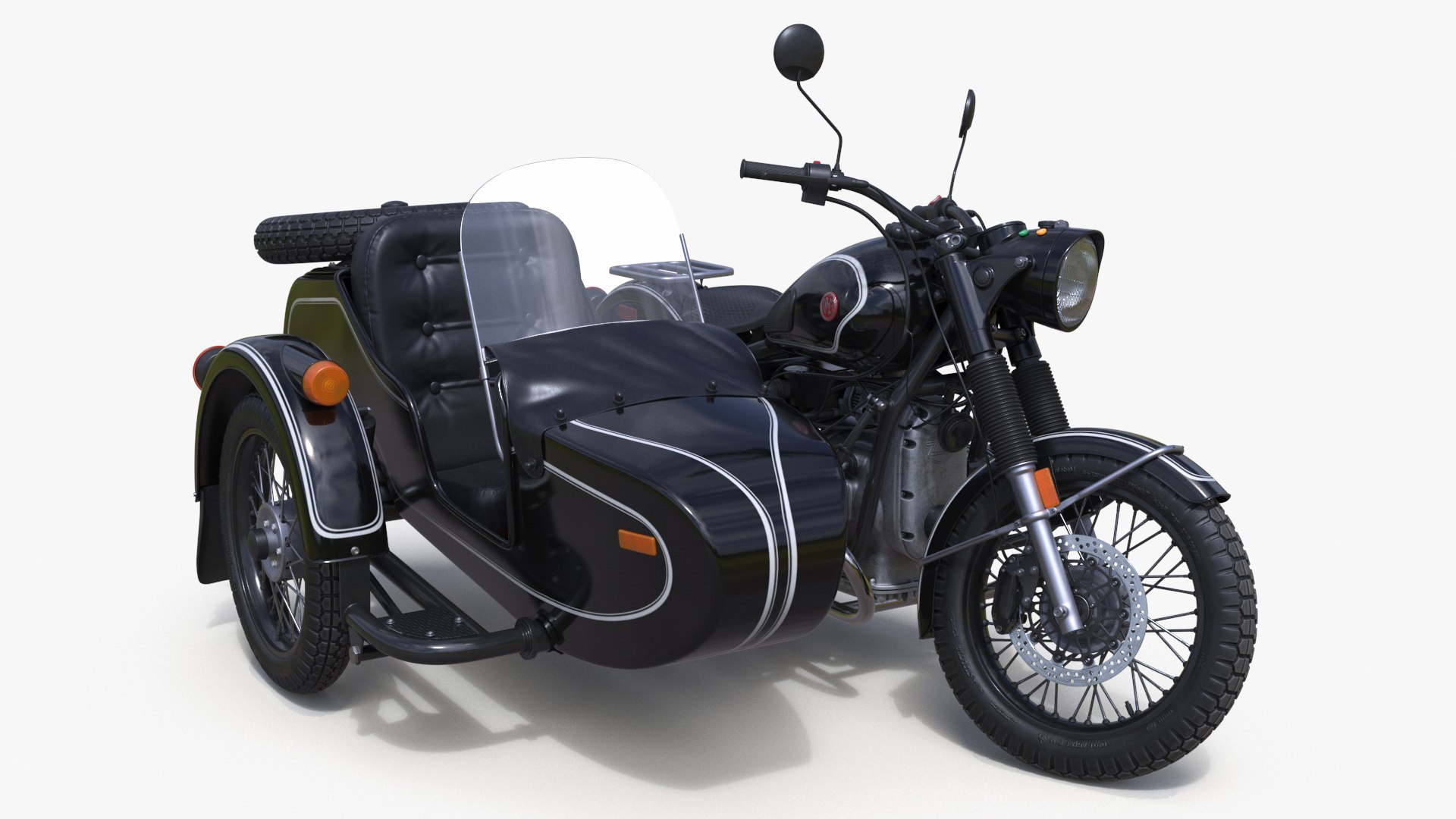 Ural M70 Motorcycle With Cradle Black Rigged Model - TurboSquid 2391903