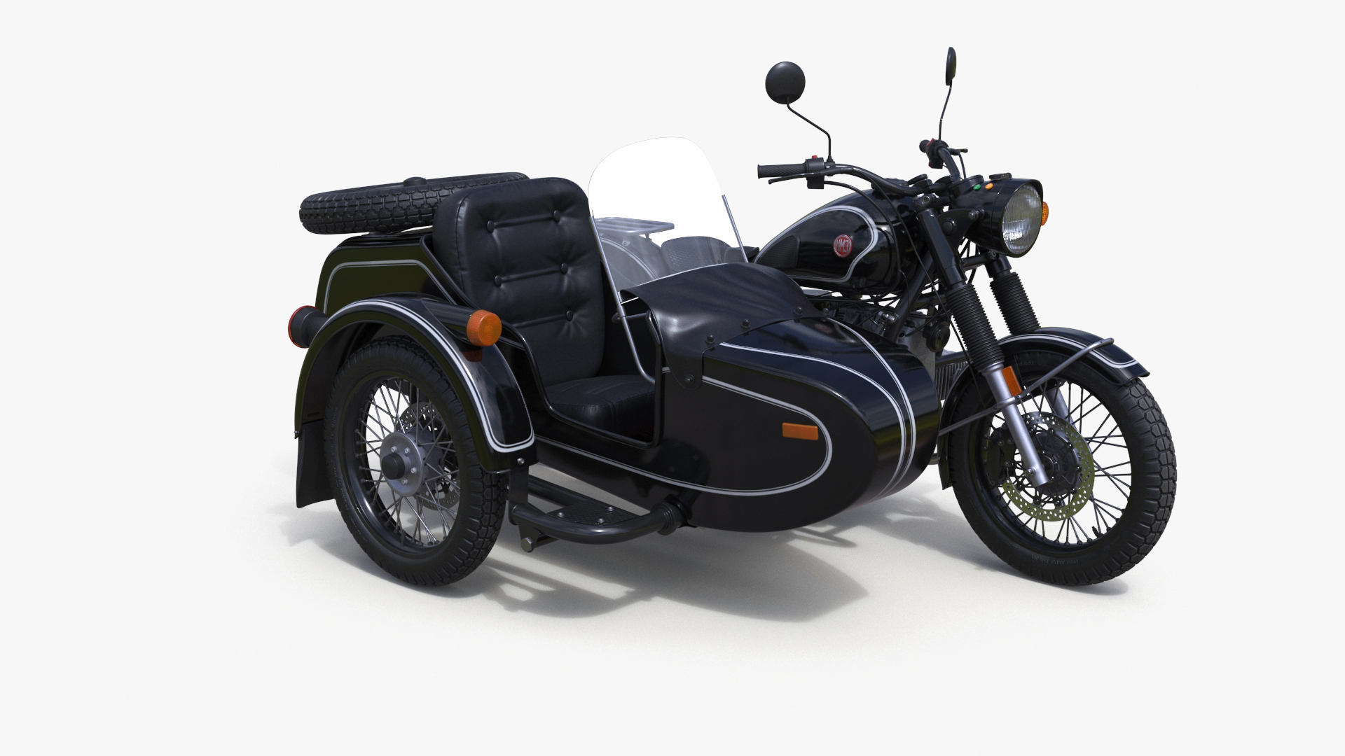 Ural M70 Motorcycle With Cradle Black Rigged Model - TurboSquid 2391903