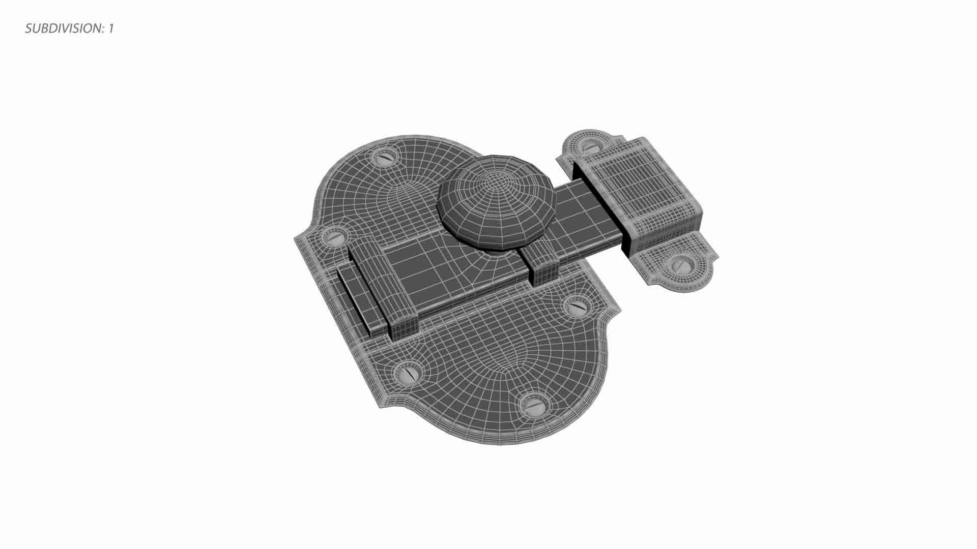 Old Latch Bolt Target Lock 3D - TurboSquid 2278621