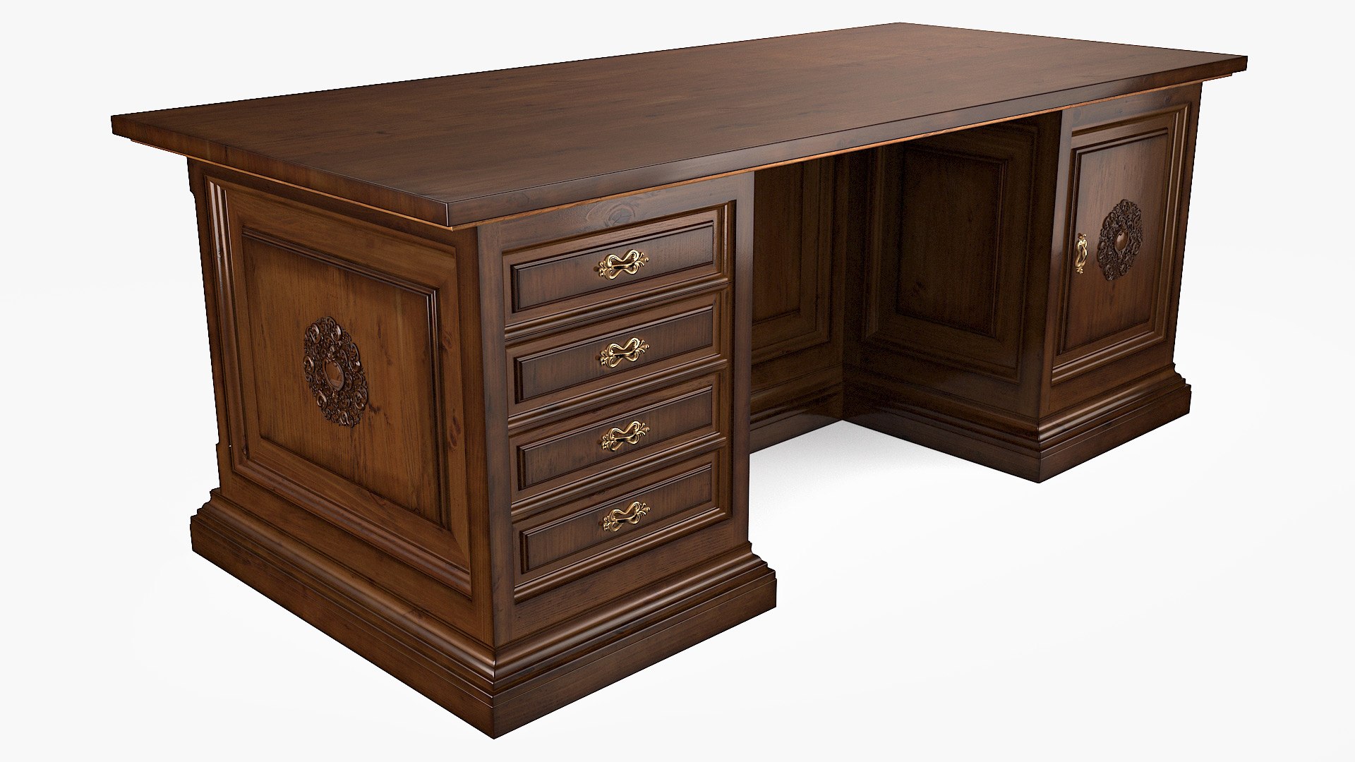 3D Classic Desk 02 8K PBR Textures - TurboSquid 1935997