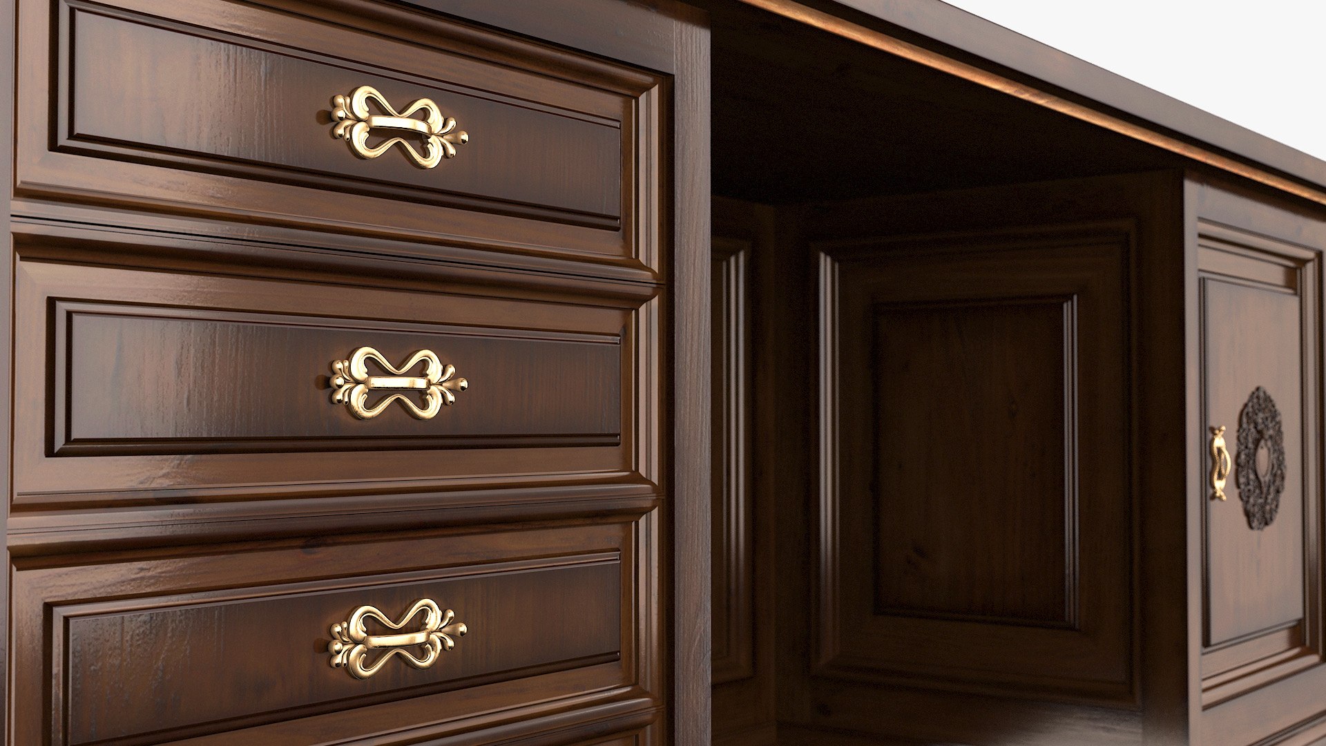 3D Classic Desk 02 8K PBR Textures - TurboSquid 1935997