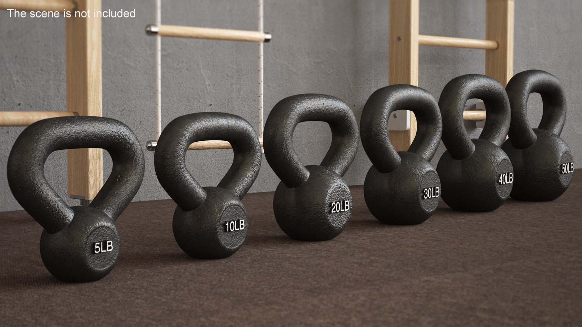 Solid Cast Iron Kettlebell Weights Set 5-50lbs 3D Model - TurboSquid ...