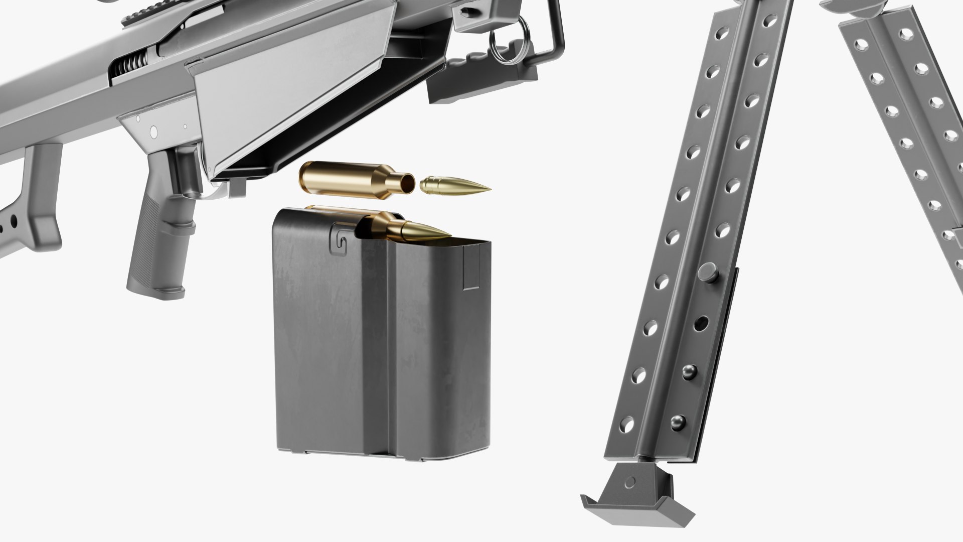 Barrett M82 With Stand Sniper Rifle 3D model - TurboSquid 1920203