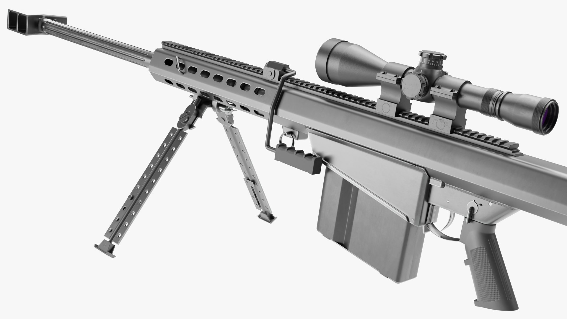 Barrett M82 With Stand Sniper Rifle 3D model - TurboSquid 1920203