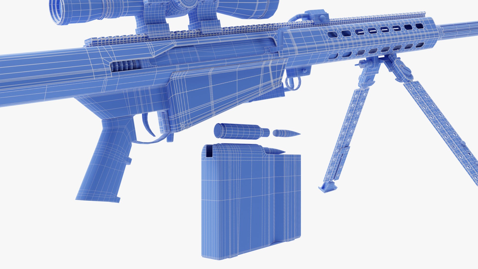 Barrett M82 With Stand Sniper Rifle 3D model - TurboSquid 1920203