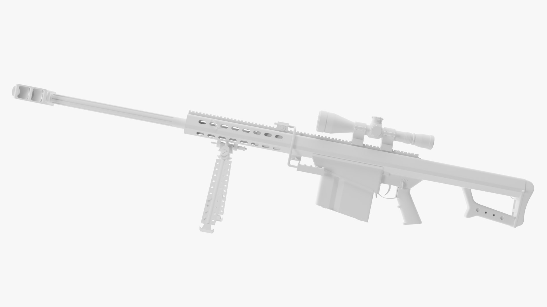 Barrett M82 With Stand Sniper Rifle 3D model - TurboSquid 1920203