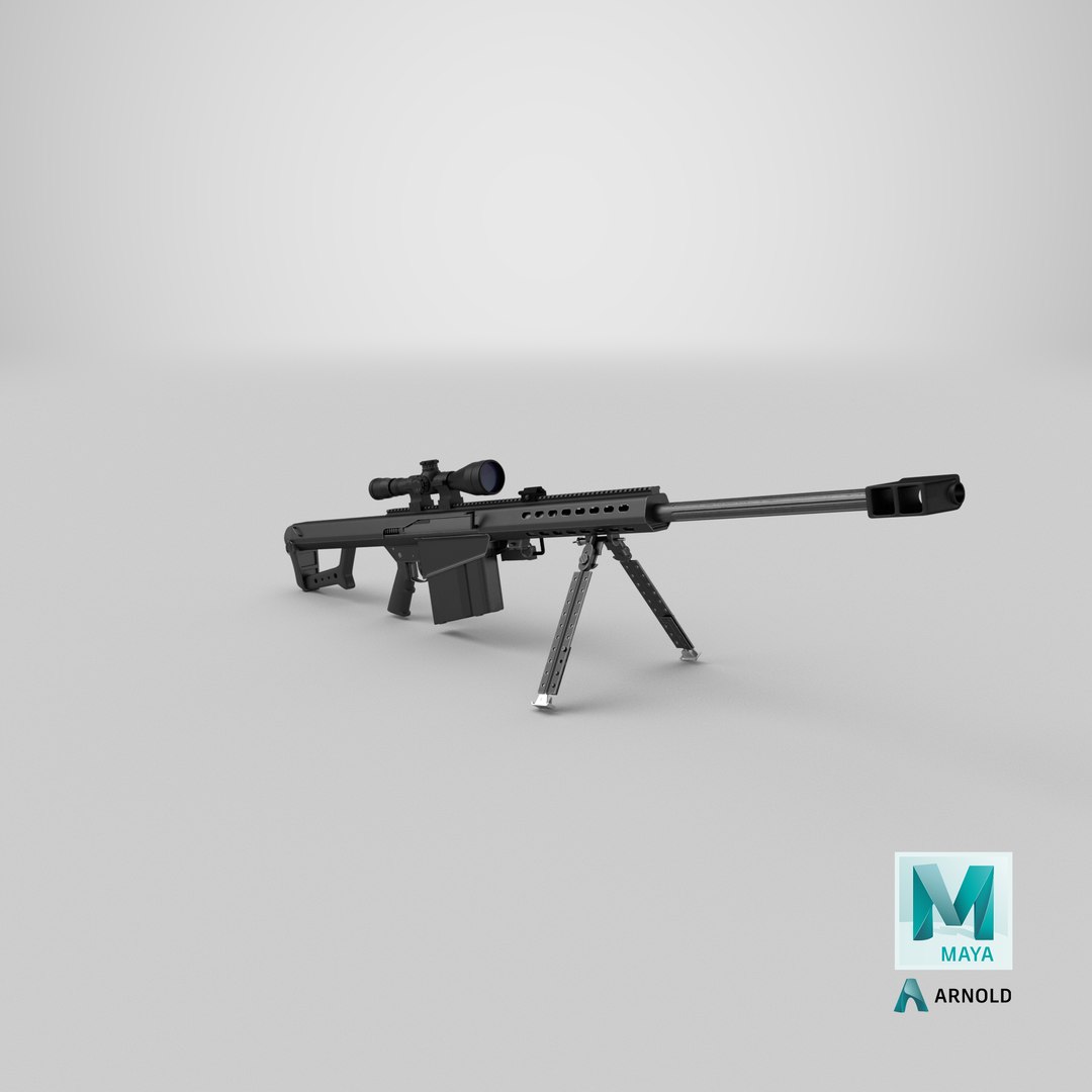 Barrett M82 With Stand Sniper Rifle 3D model - TurboSquid 1920203
